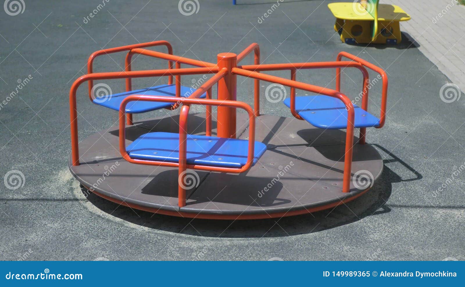 Spinning Carousel on the Playground Stock Video - Video of people ...