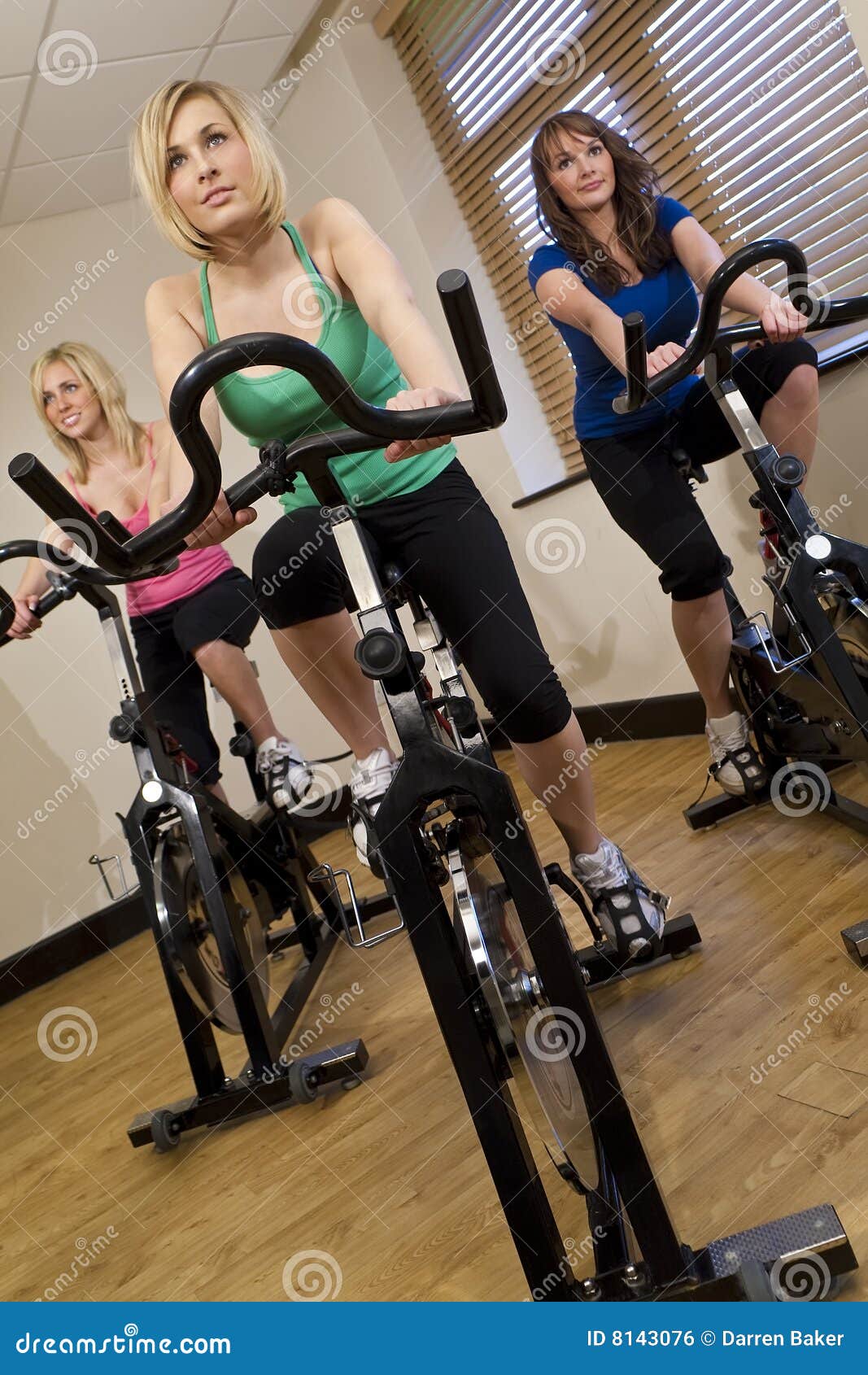 Spinning Class stock photo. Image of bike, stunning, trio - 8143076