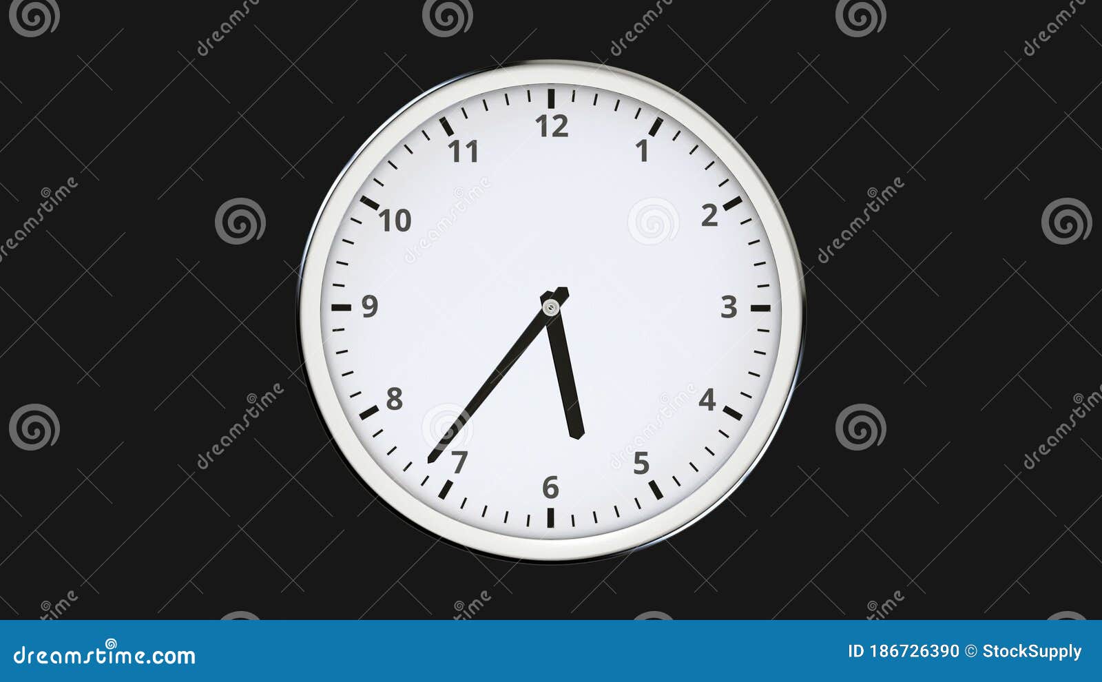 Spinning Clock with Hands Showing Minutes and Hours Time on Dark ...