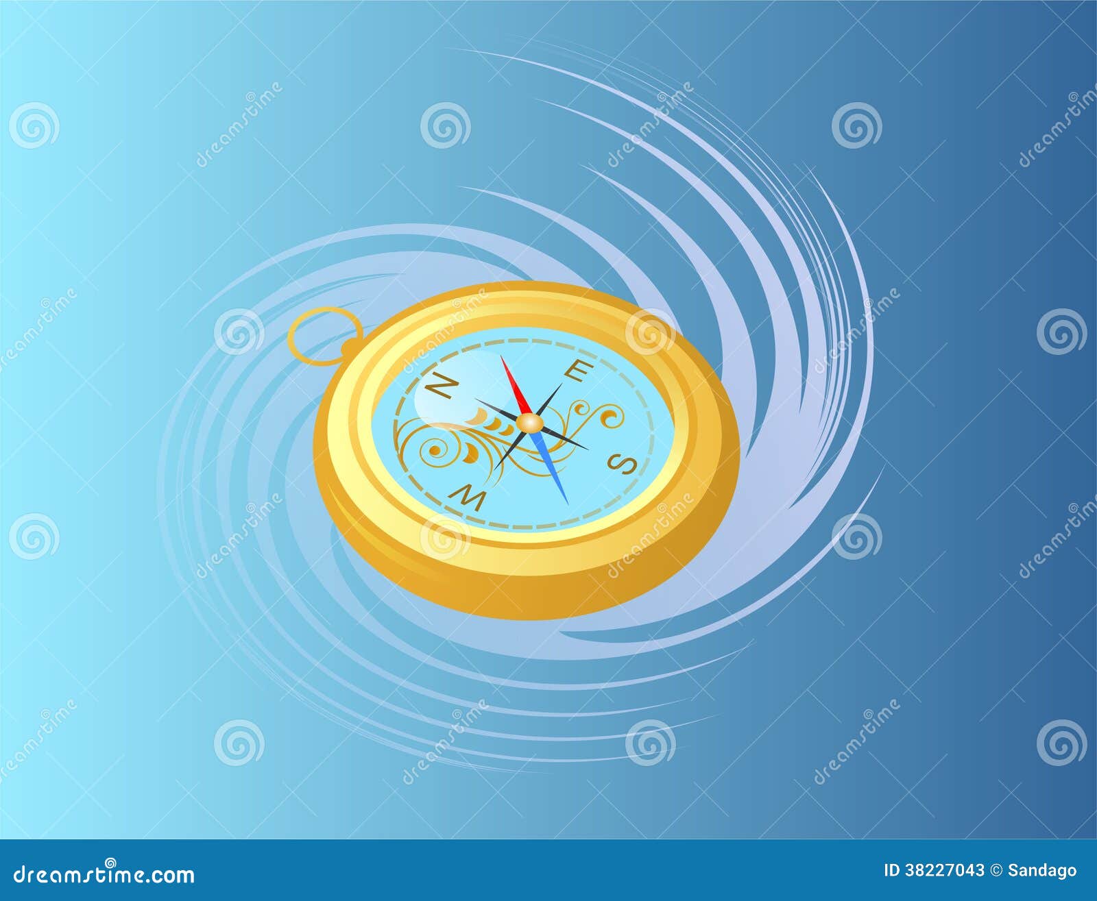 Spinning compass stock vector. Illustration of classic - 38227043