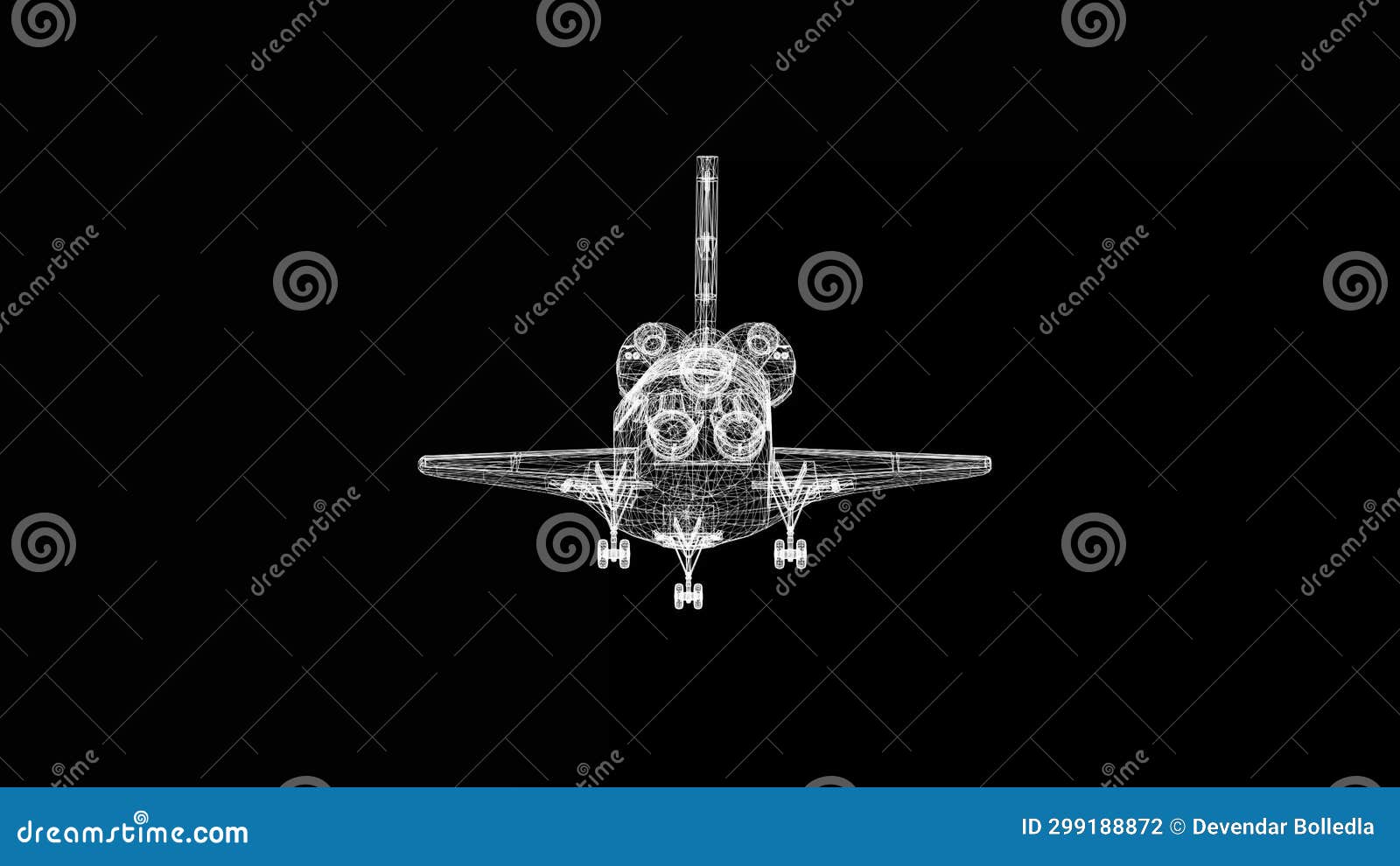 Spinning 3d Wireframe Spaceship Motion Graphics with Plain Black ...