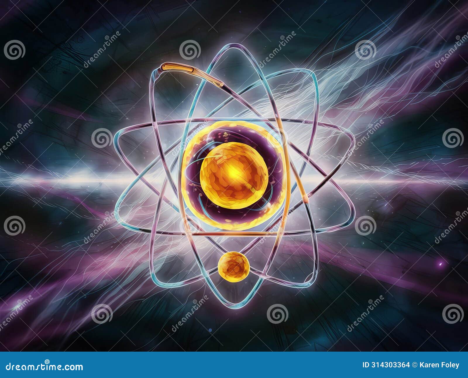 Spinning electrons stock illustration. Illustration of spinning - 314303364