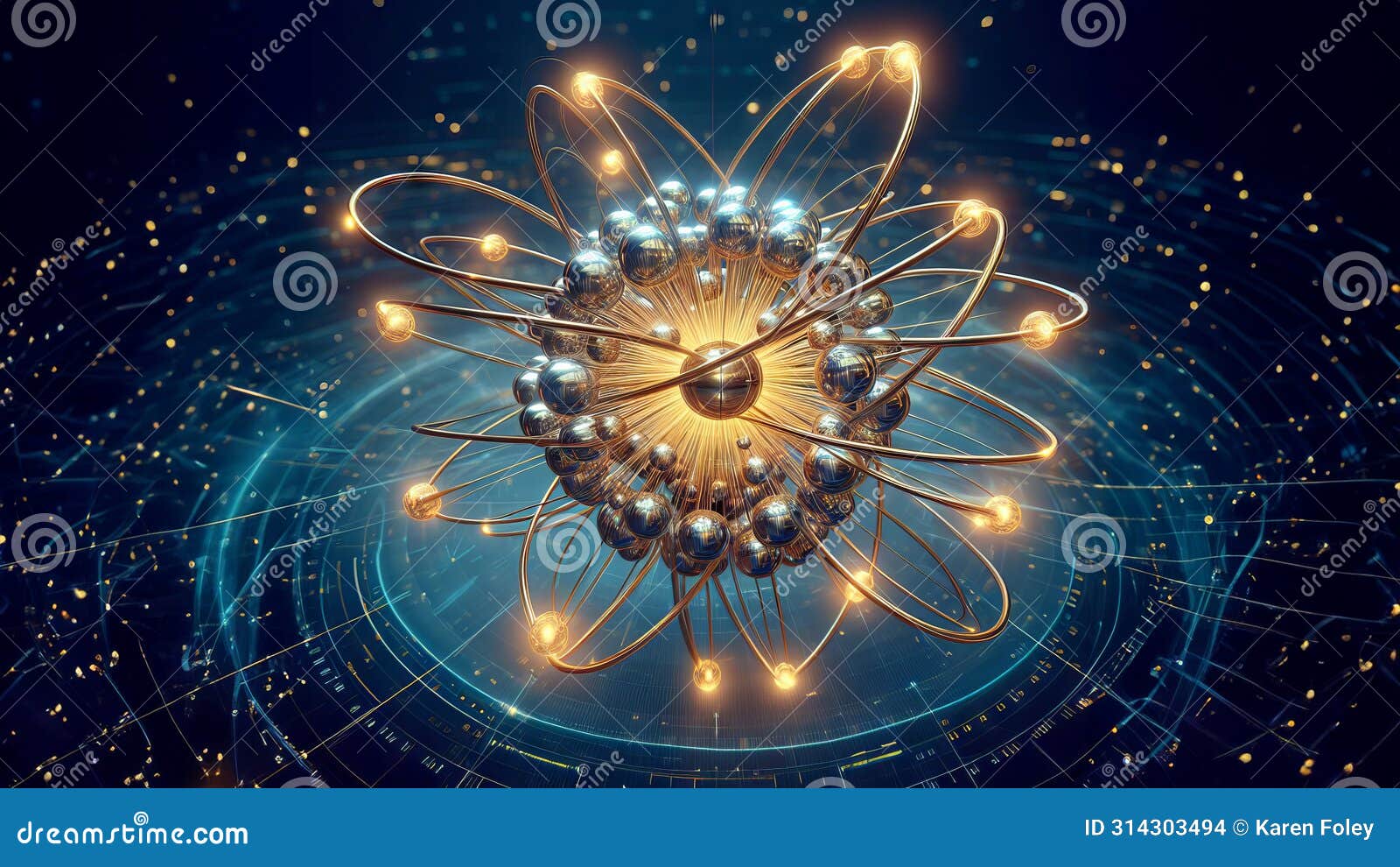 Spinning electrons stock illustration. Illustration of diagram - 314303494