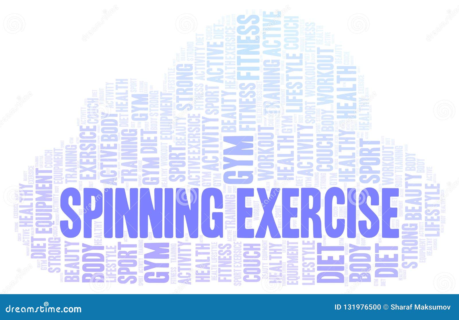 Spinning Exercise Word Cloud Stock Illustration - Illustration of text ...
