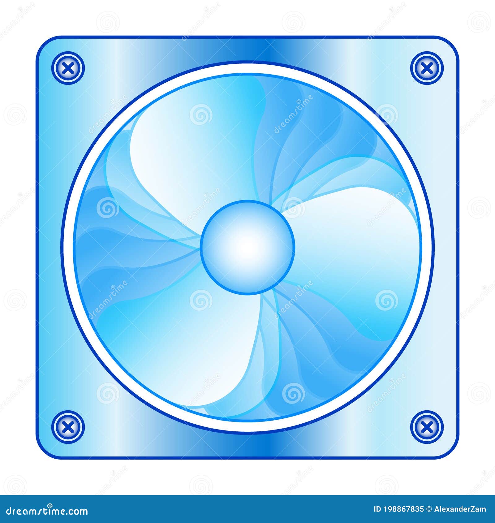 Spinning fan icon stock vector. Illustration of cool - 198867835