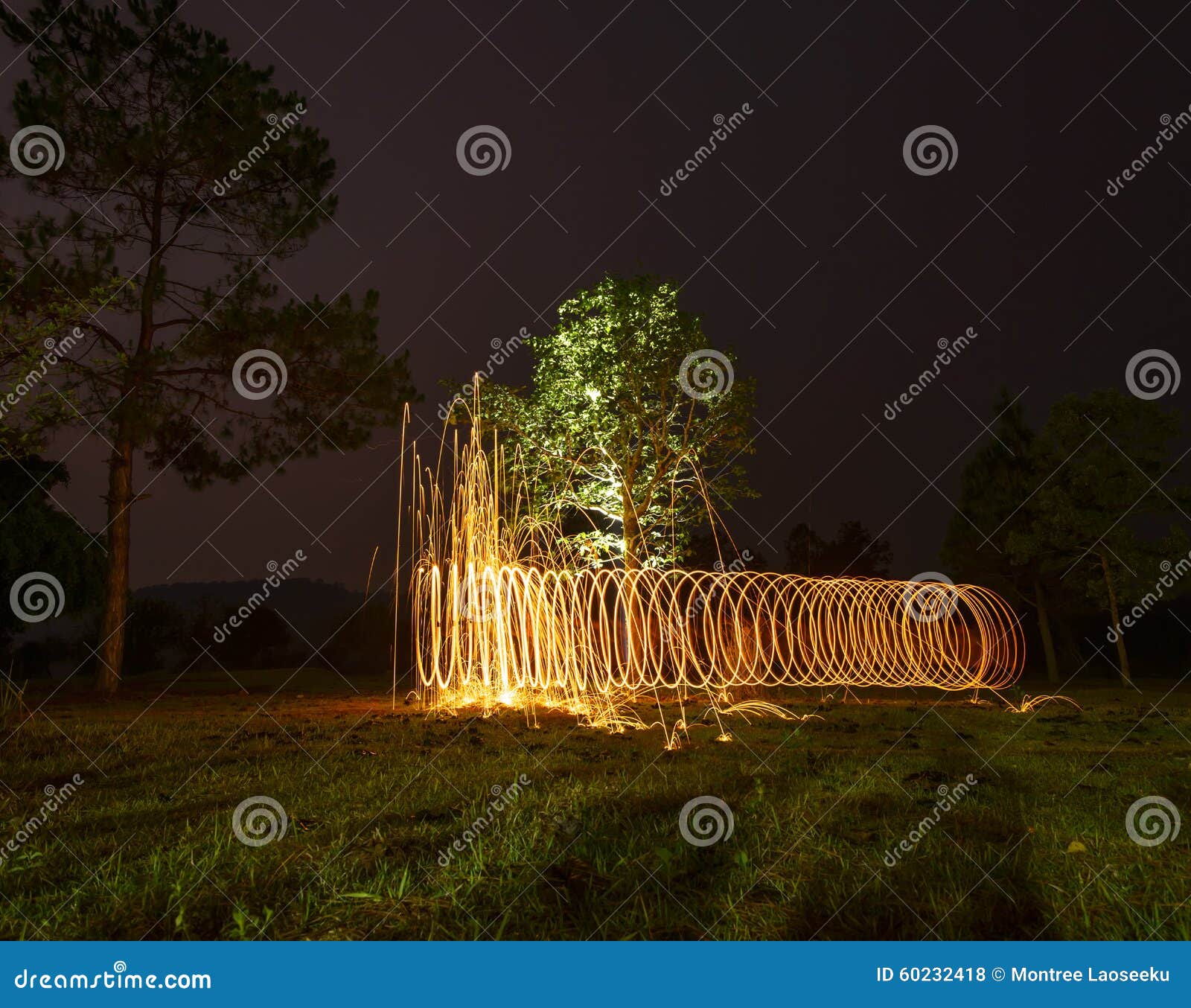 Spinning fire stock photo. Image of fireworks, sparks - 60232418