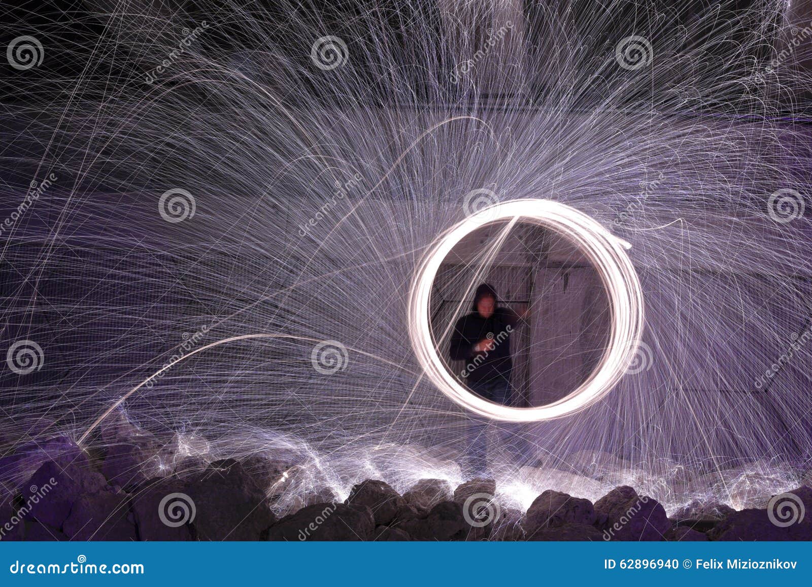 Spinning fire stock photo. Image of exposure, long, fire - 62896940