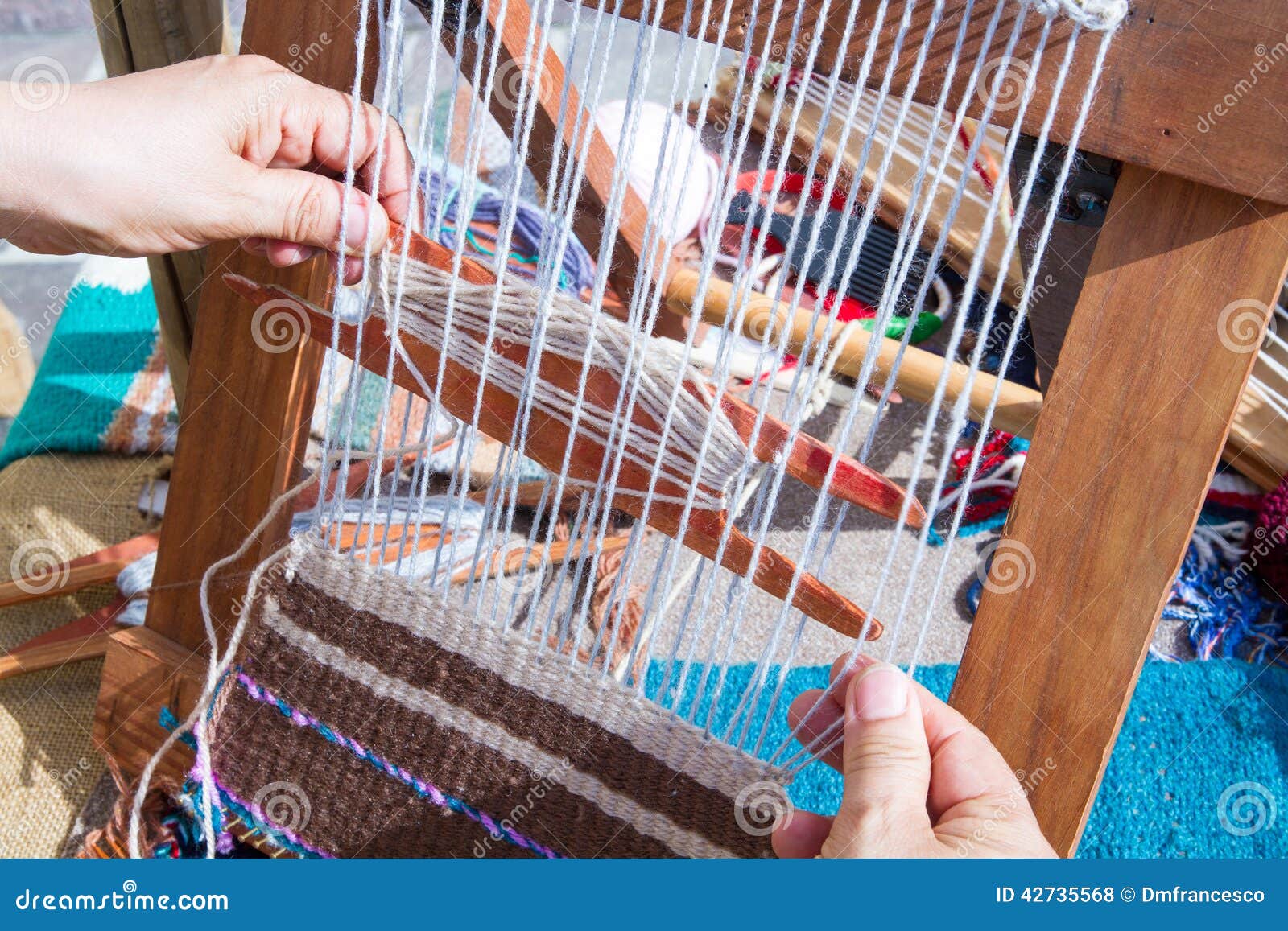 Spinning Frame With Wool Fabrics Royalty-Free Stock Image ...