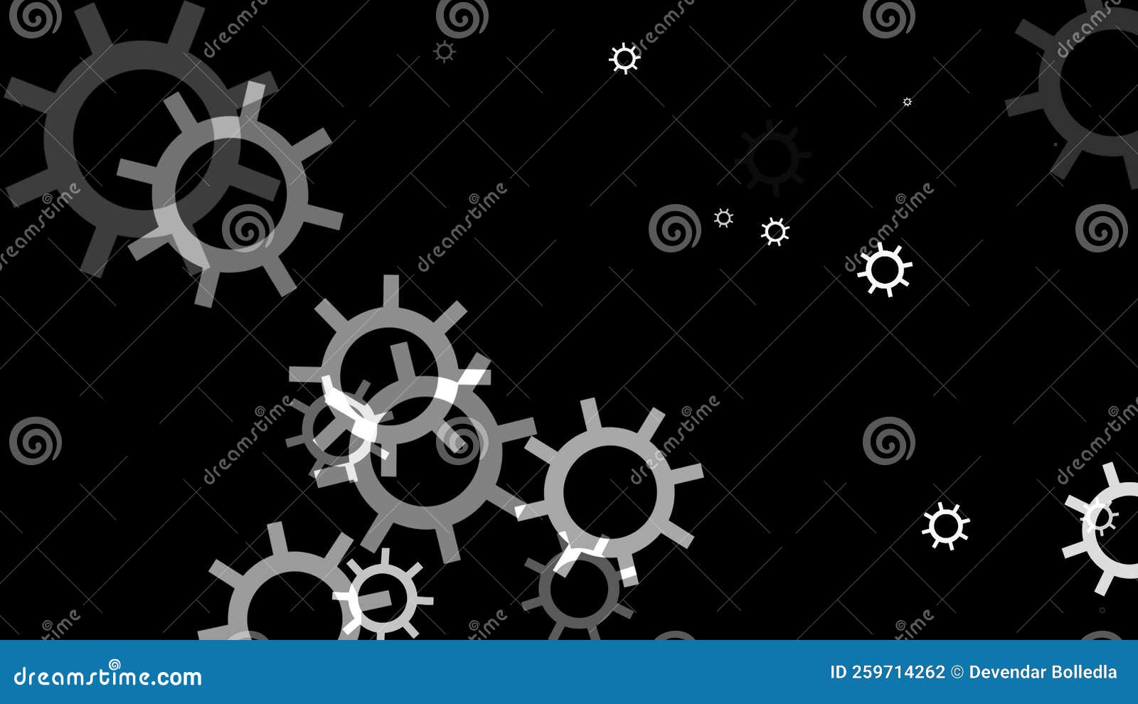 Spinning Gears Motion Graphics with Plain Black Background Stock ...