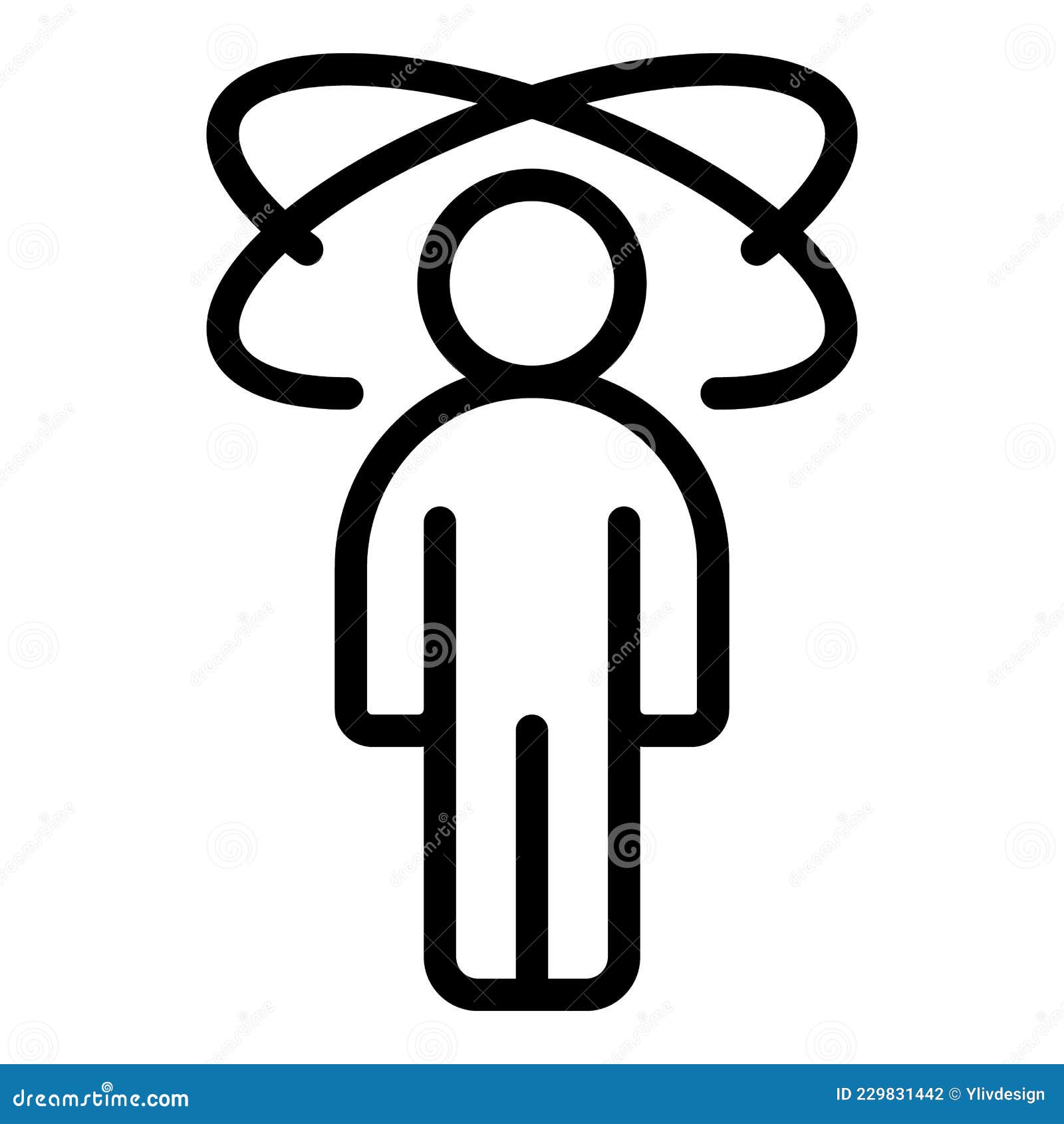 Spinning Head Icon Outline Vector. Dizzy Man Stock Vector ...