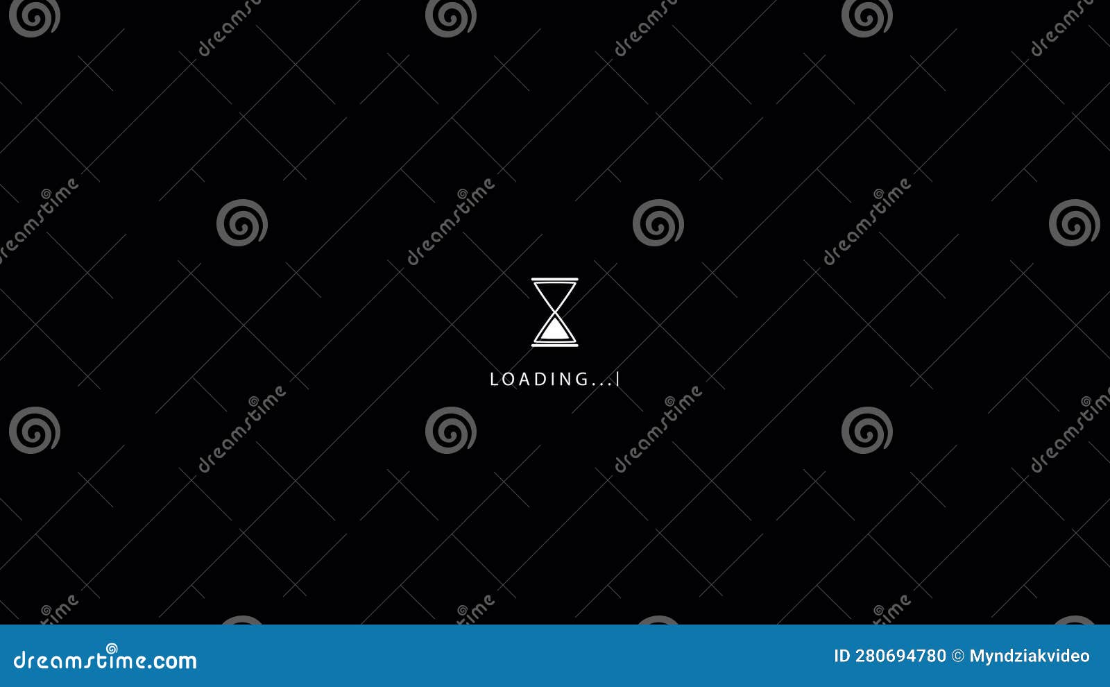 Spinning Hourglass Waiting Loading on Black Background. 3D Animation ...