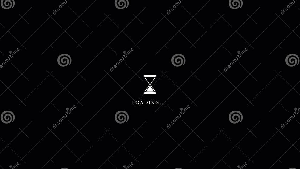 Spinning Hourglass Waiting Loading on Black Background. 3D Animation ...