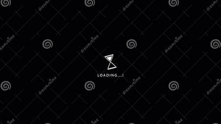 Spinning Hourglass Waiting Loading on Black Background. 3D Animation ...