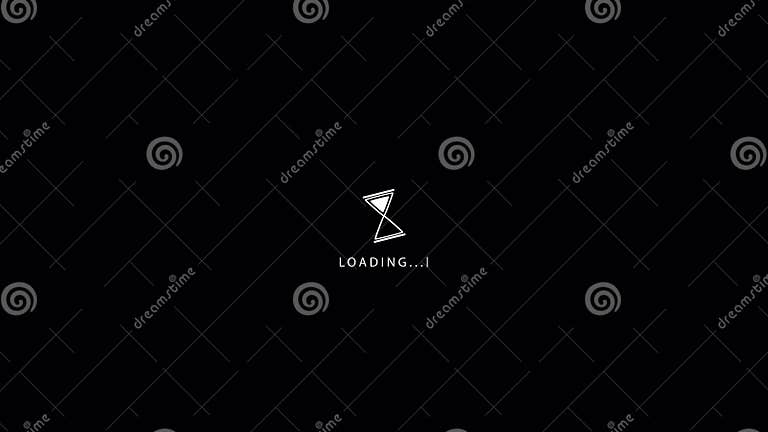 Spinning Hourglass Waiting Loading on Black Background. 3D Animation ...