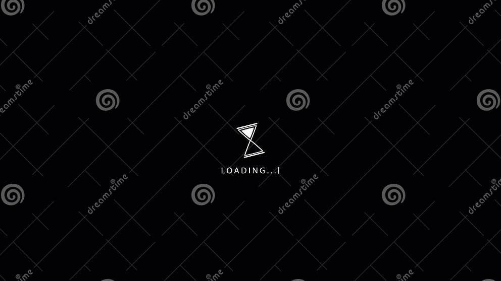 Spinning Hourglass Waiting Loading on Black Background. 3D Animation ...