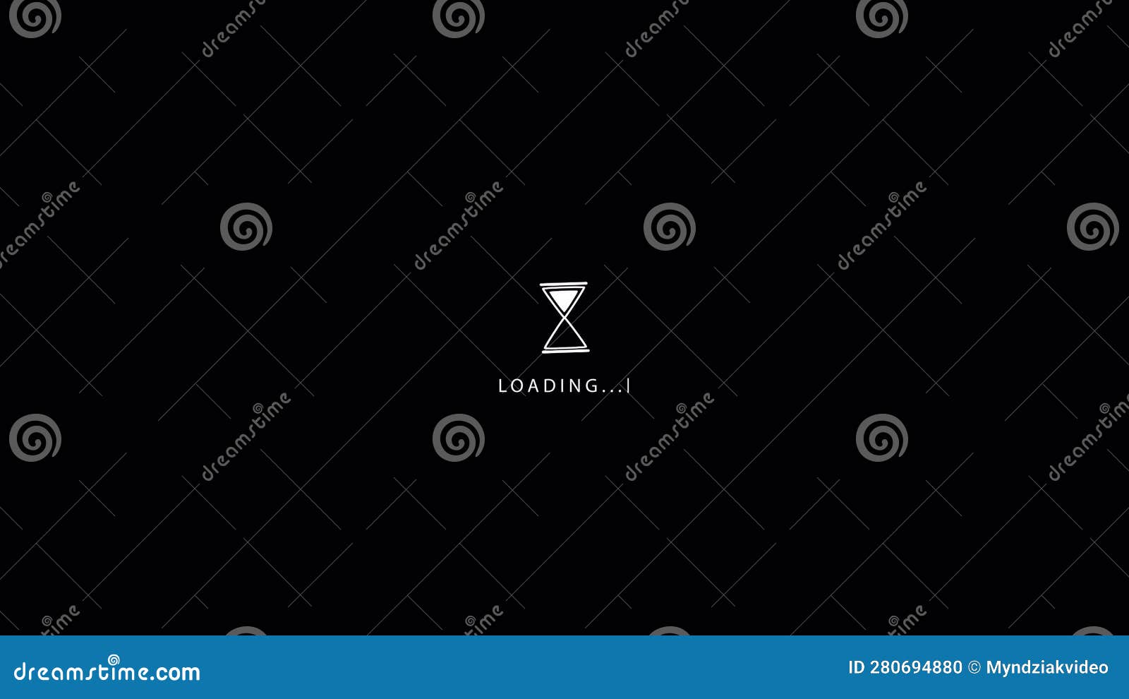 Spinning Hourglass Waiting Loading on Black Background. 3D Animation ...