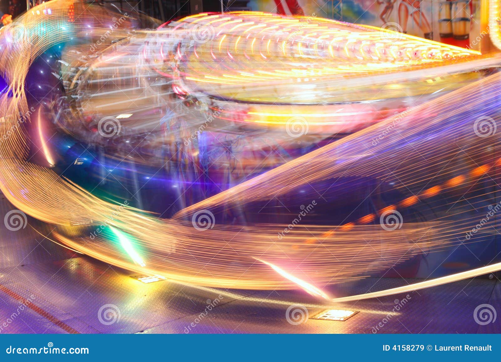 Spinning lights stock image. Image of night, turning, blur - 4158279