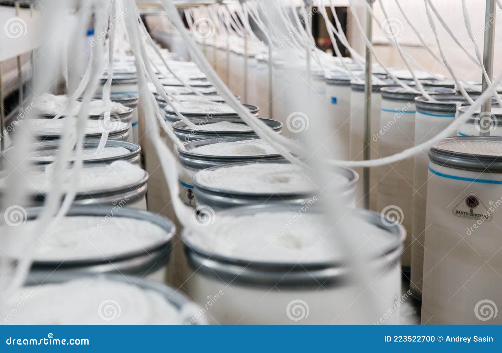 Spinning Mill Workshop, Yarn Production Line Stock Photo - Image of ...