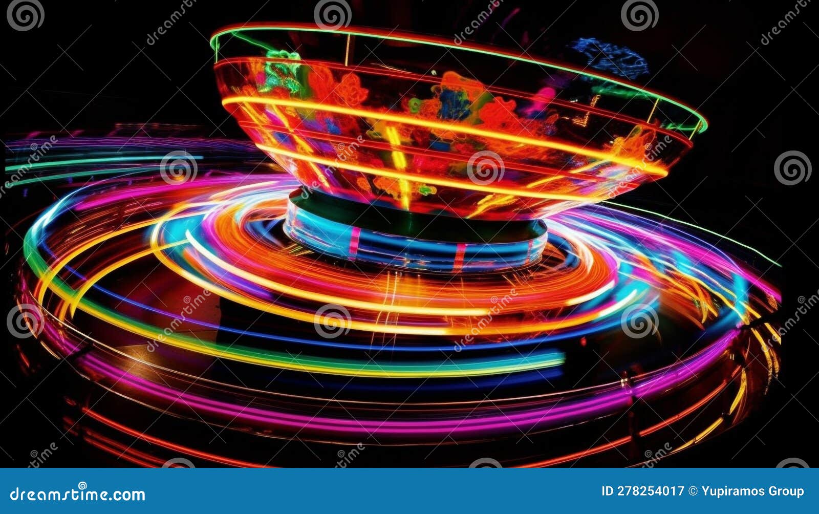 Spinning Multi Colored Wheel Ignites Vibrant Nightlife Excitement ...