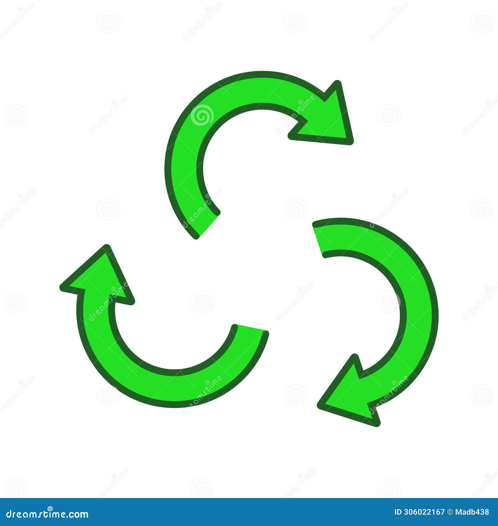 Spinning Outside Triple Arrow Icon in Line and Fill Style. Stock Vector ...