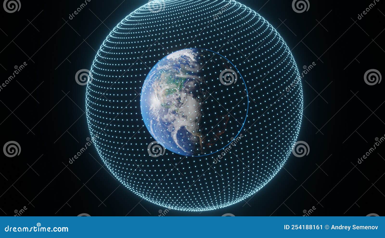 Spinning Planet Earth. Technology Illustration. Communication Concept ...