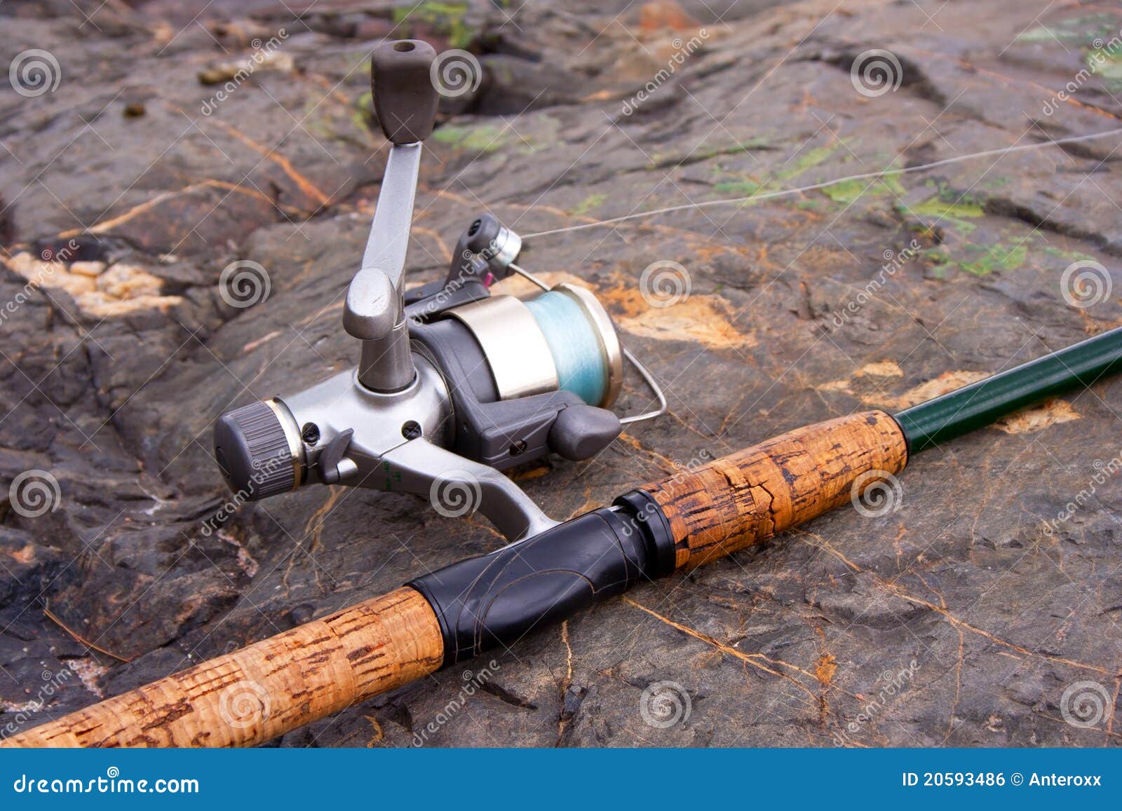 Spinning reel and rod stock photo. Image of hook, lure - 20593486
