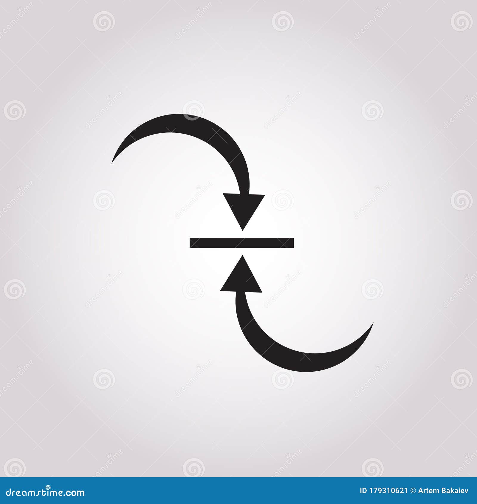Spinning, Rotating Arrows. Flat Vector Web Icon or Sign on Grey ...