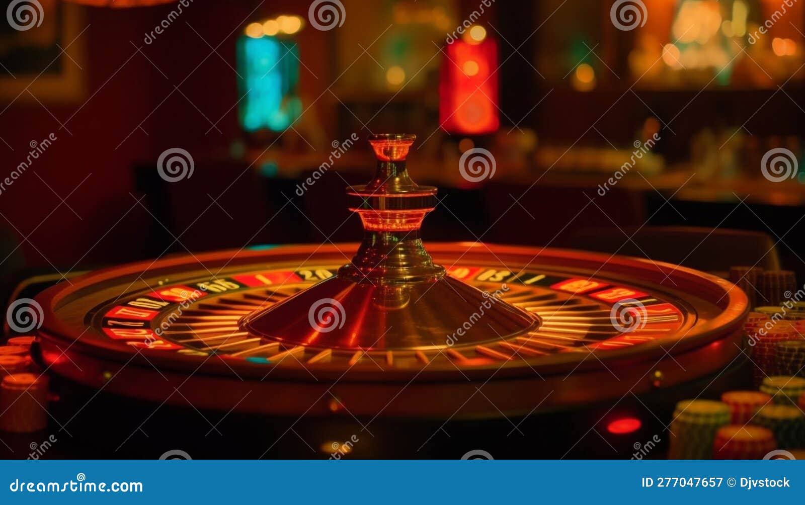Spinning Roulette Wheel, Chips, Luck, Risk, Success Generated by AI ...