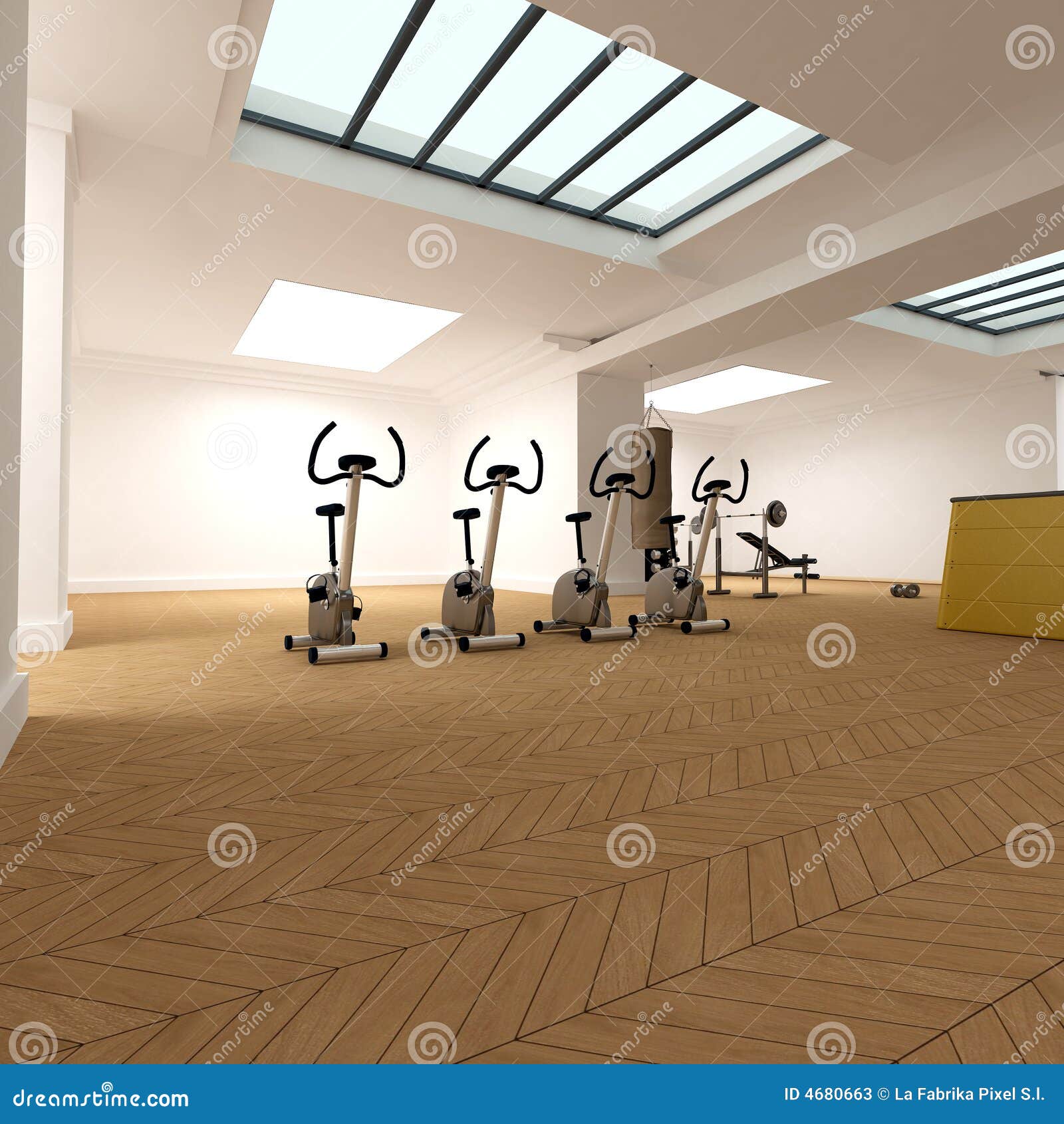 Spinning Section on the Gym Stock Illustration - Illustration of health ...