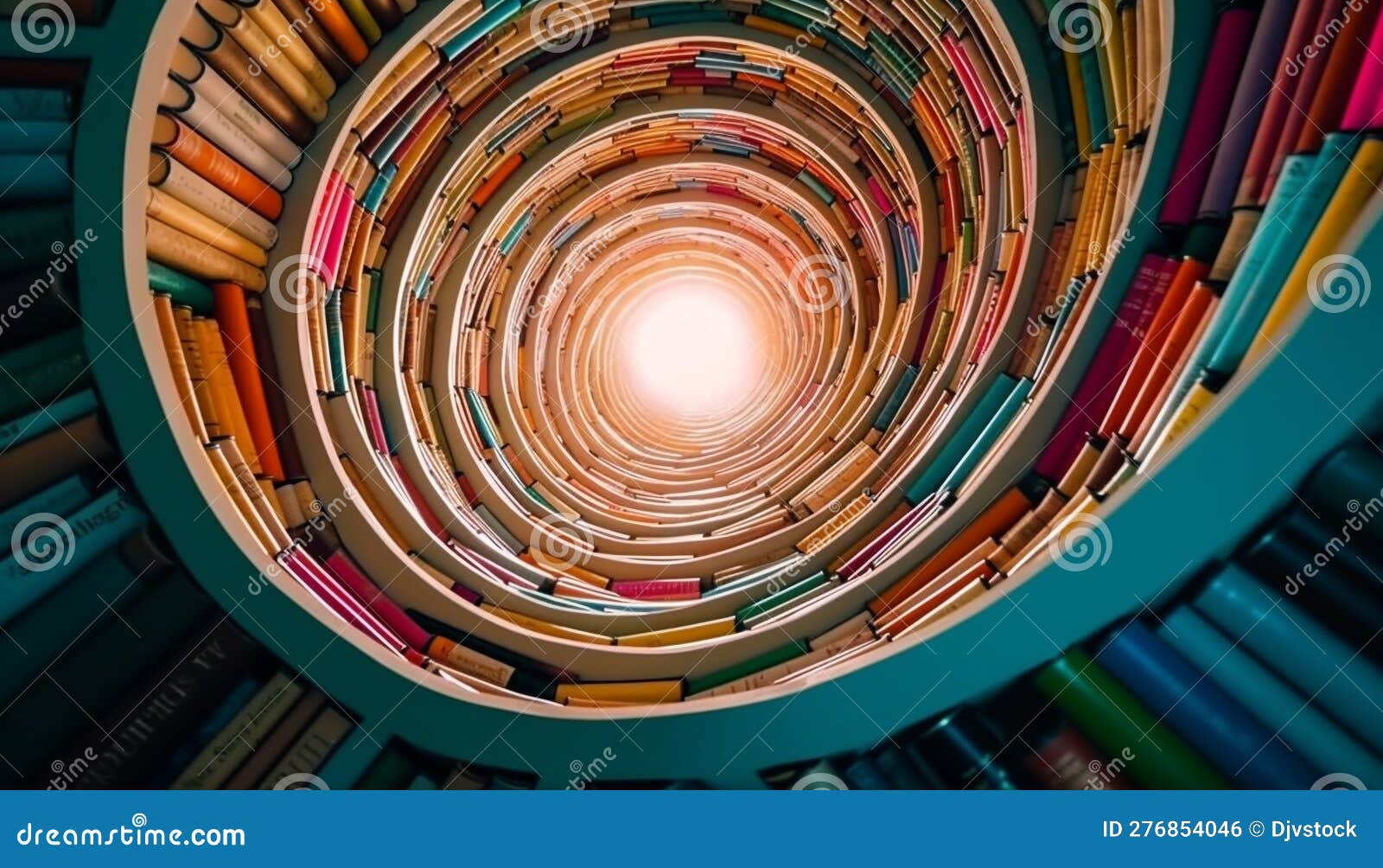 Spinning Stack of Old Books in Library Generated by AI Stock ...