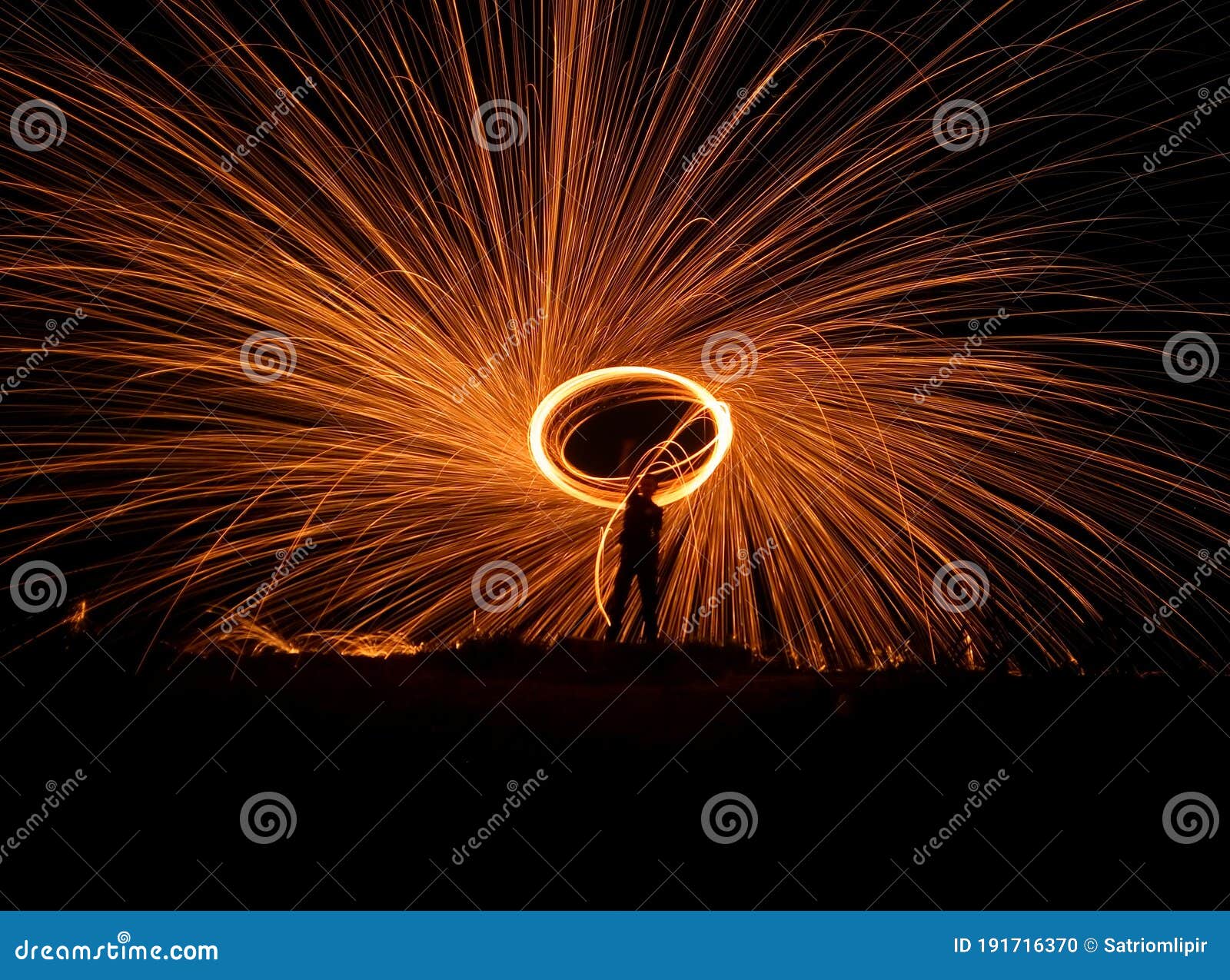 Spinning Fireworks In Black Background Royalty-Free Stock Image ...