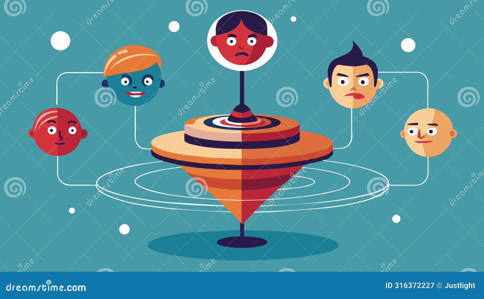 A Spinning Top with Various Faces Each Spinning in a Different ...