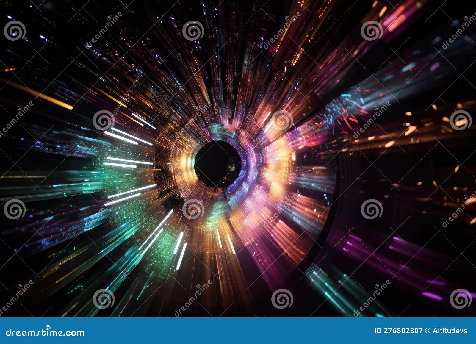 Spinning Tunnel of Light, with Kaleidoscopic and Swirling Effects Stock ...