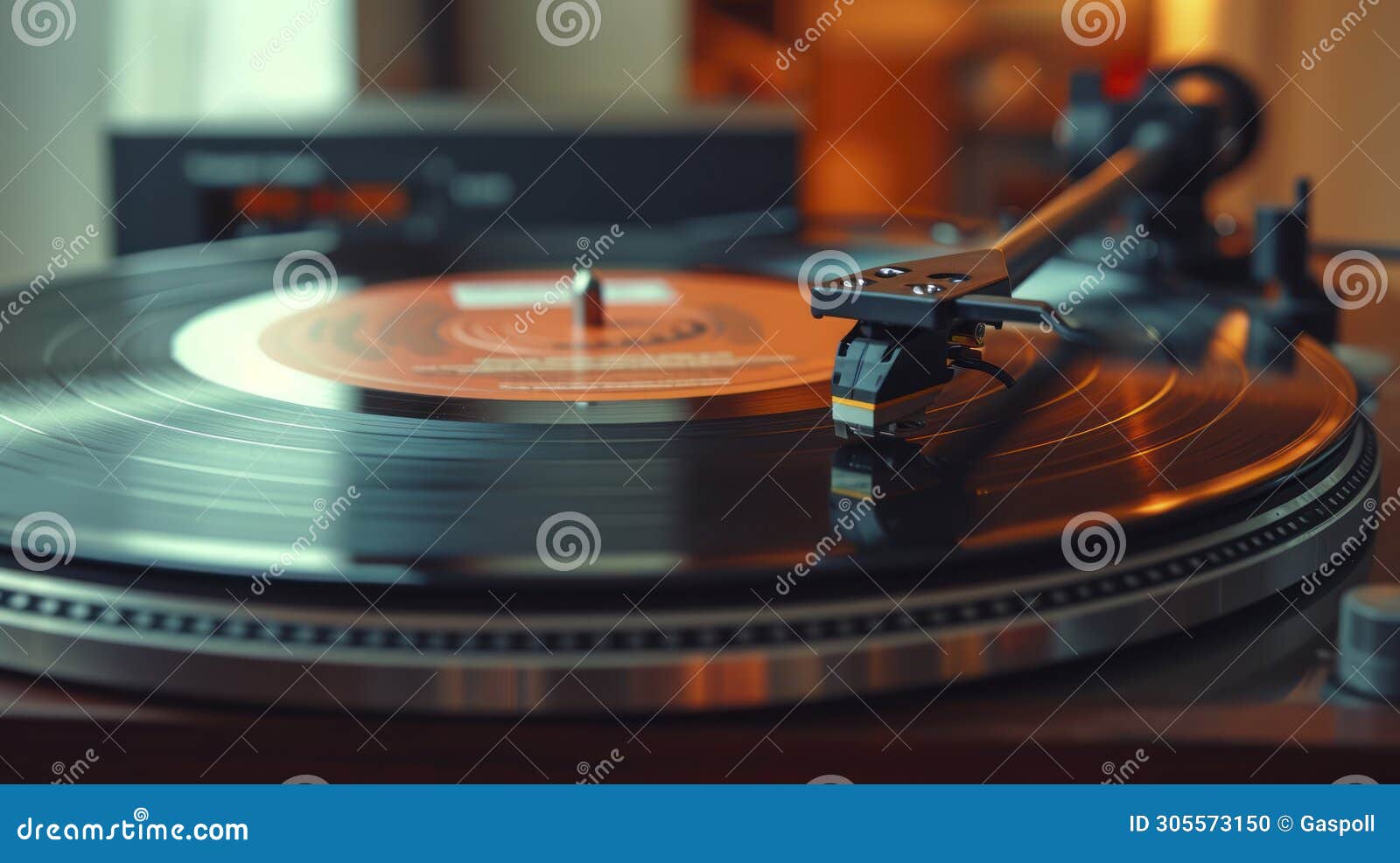 Spinning a Vinyl Record on a Vintage Turntable for an Authentic Music ...