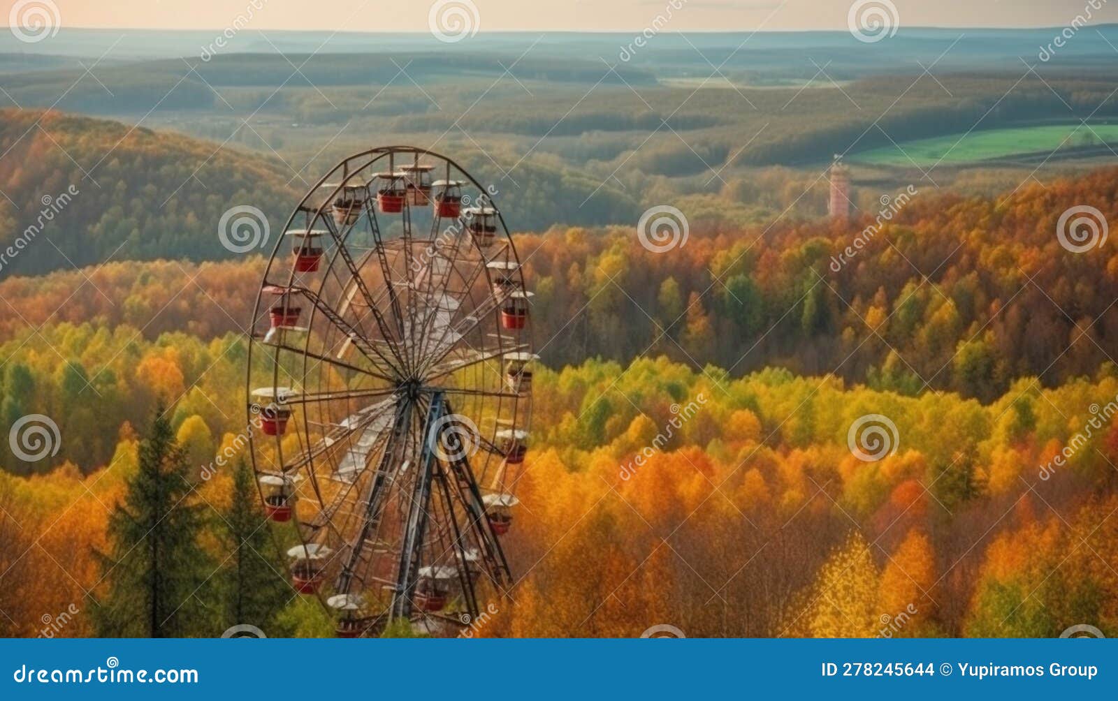 Spinning Wheel of Autumn Colors, High Up Generated by AI Stock Photo ...