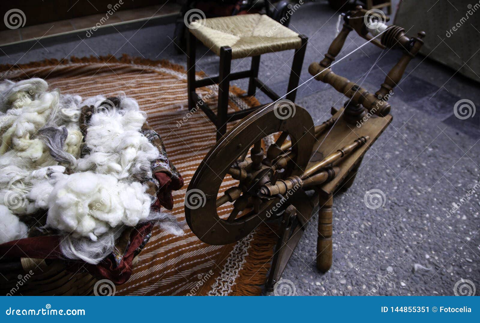 Spinning wheel handmade stock image. Image of manufacturing - 144855351