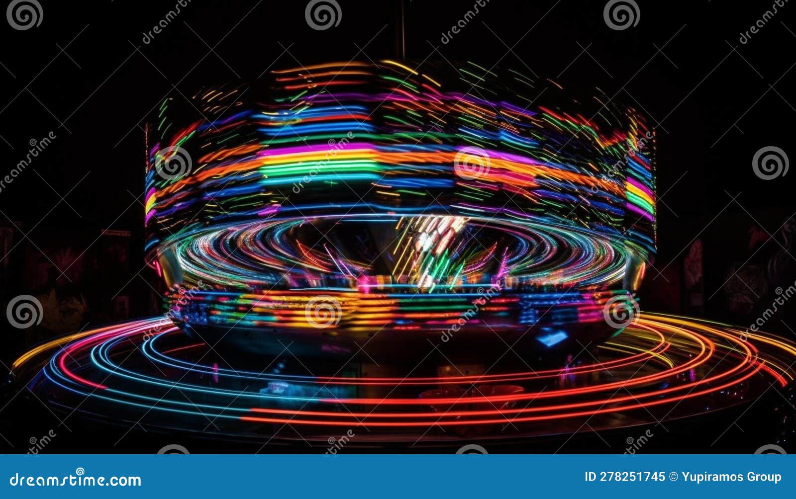 Spinning Wheel Ignites Vibrant Colors at Carnival Generated by AI Stock ...