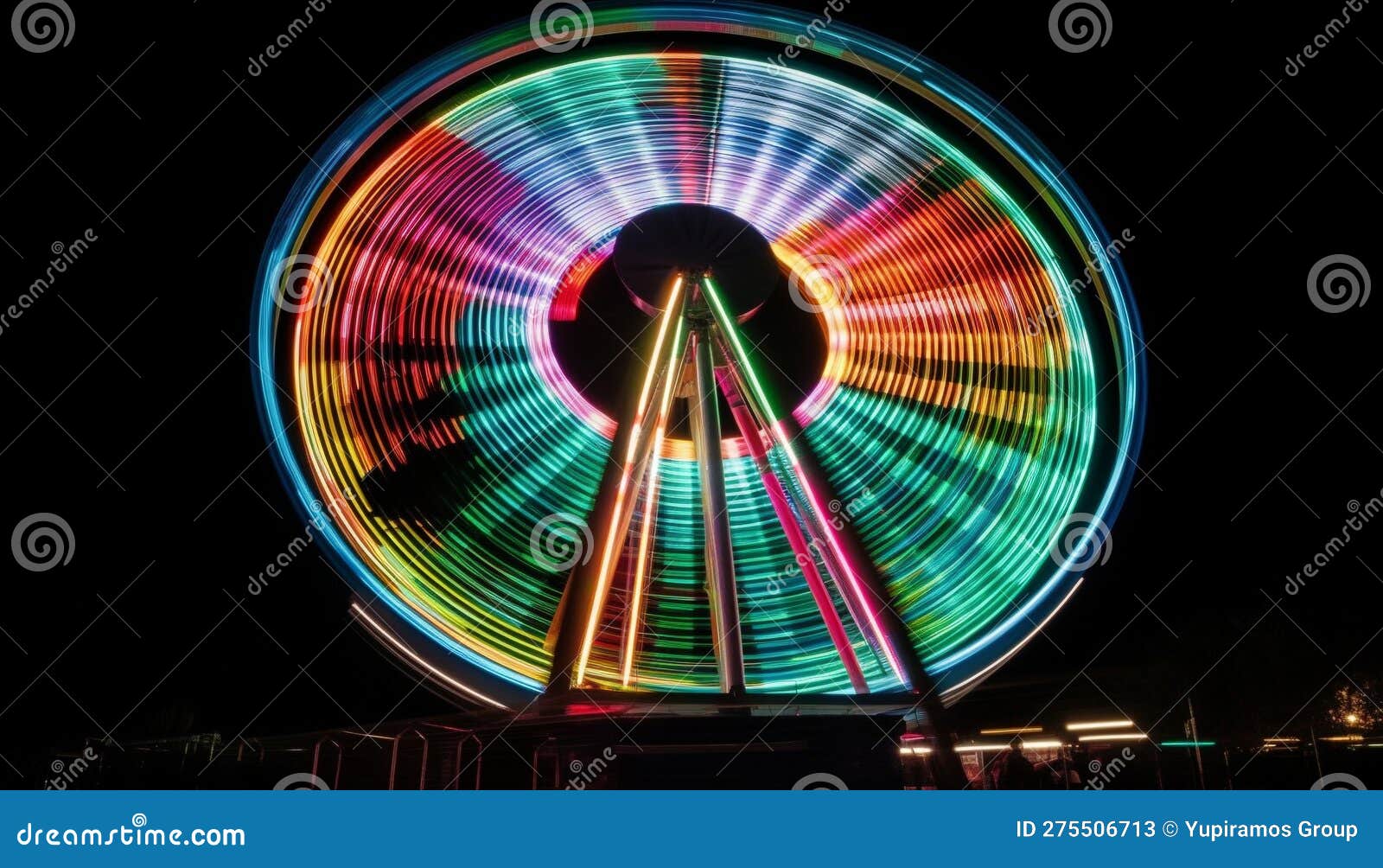 Spinning Wheel Igniting Joy in Vibrant Nightlife Generated by AI Stock ...
