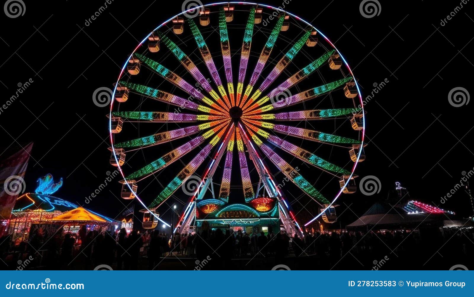 Spinning Wheel of Joy at Carnival Celebration Generated by AI Stock ...