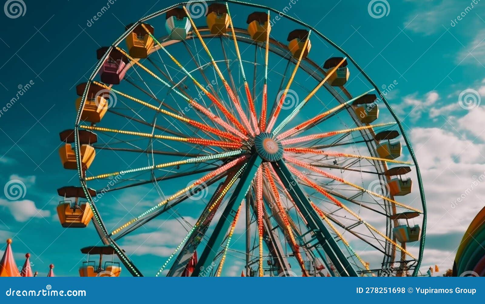 Spinning Wheel of Joy, Excitement at Night Generated by AI Stock Photo ...
