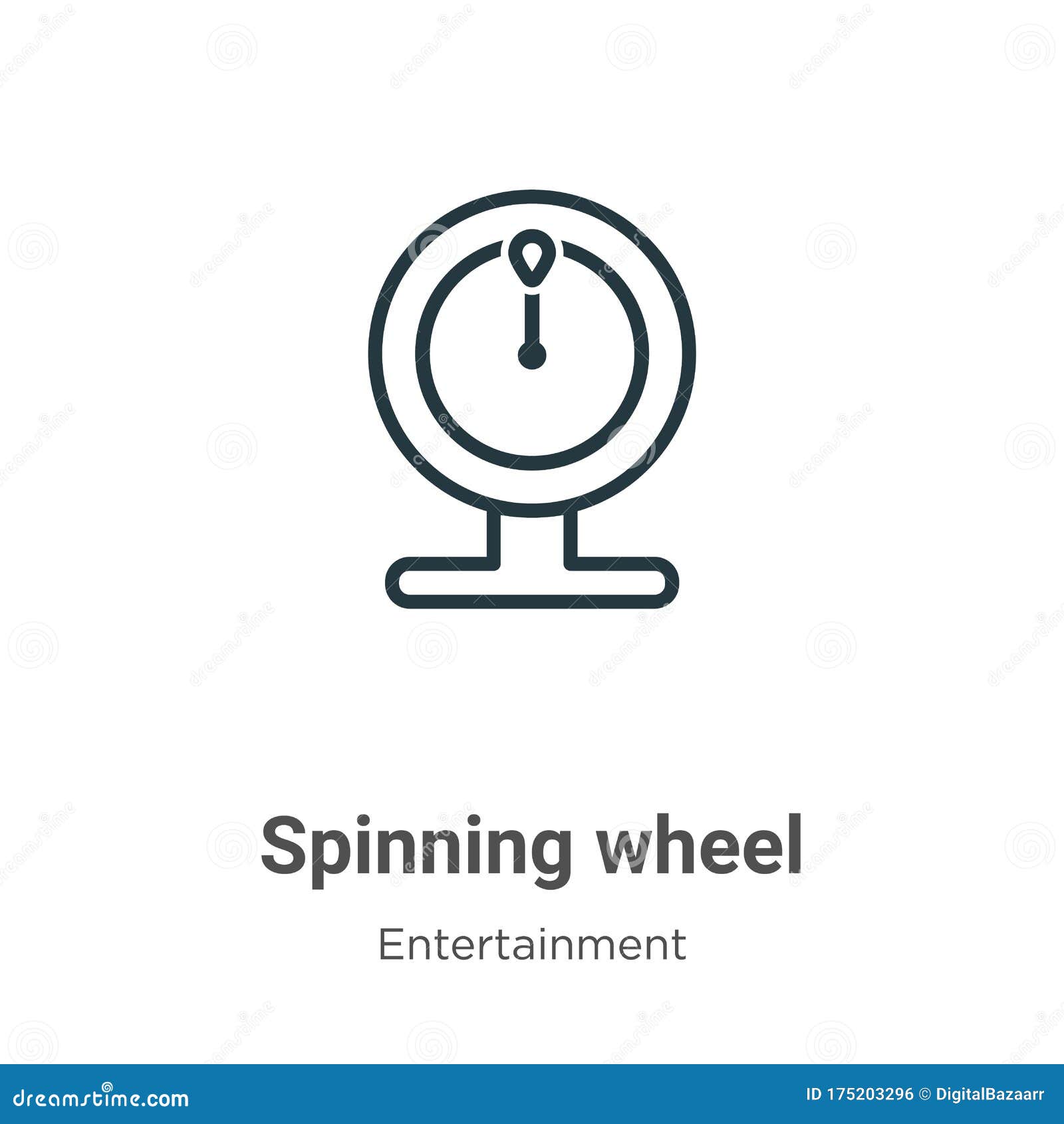 Spinning Wheel Outline Vector Icon. Thin Line Black Spinning Wheel Icon ...