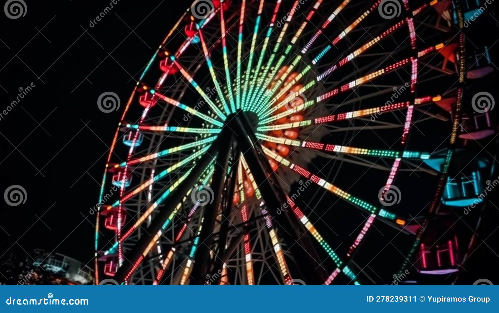 Spinning Wheel of Vibrant Colors, Carnival Excitement Generated by AI ...