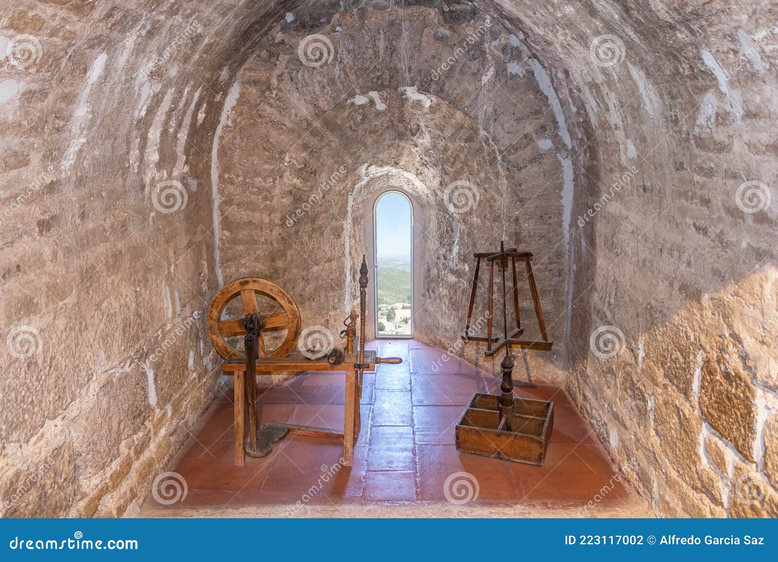 Spinning Wheel of Yarn or Wool with a Wool Winding Machine Editorial ...
