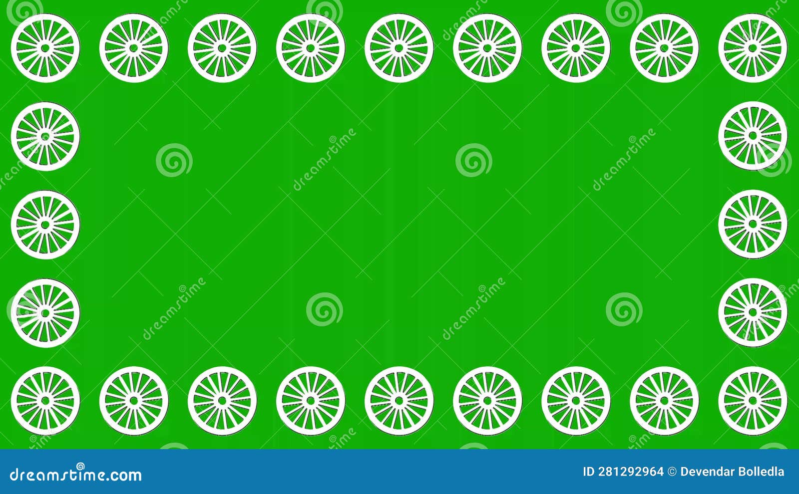 Spinning Wheels Frame Motion Graphics with Green Screen Background ...