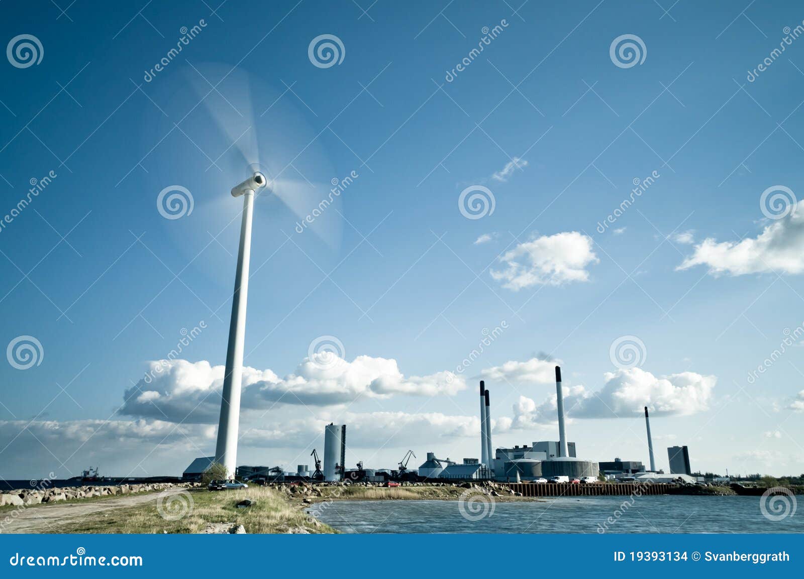 Spinning wind turbine stock photo. Image of blue, environment - 19393134