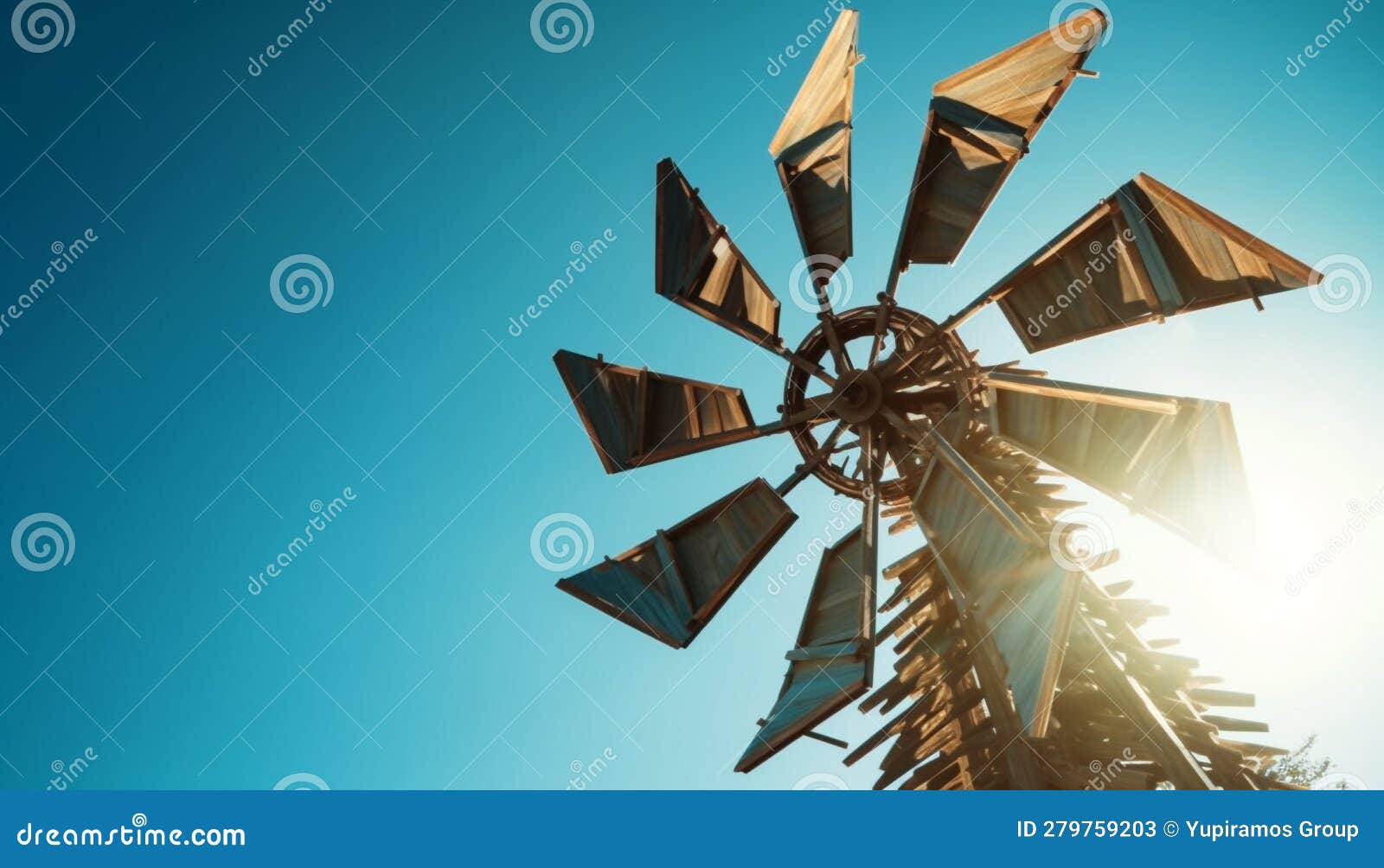 Spinning Wind Turbine Generates Electricity from Nature Wind Power ...