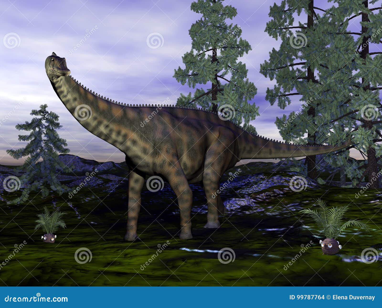 Spinophorosaurus Dinosaur River Royalty-Free Stock Photography ...
