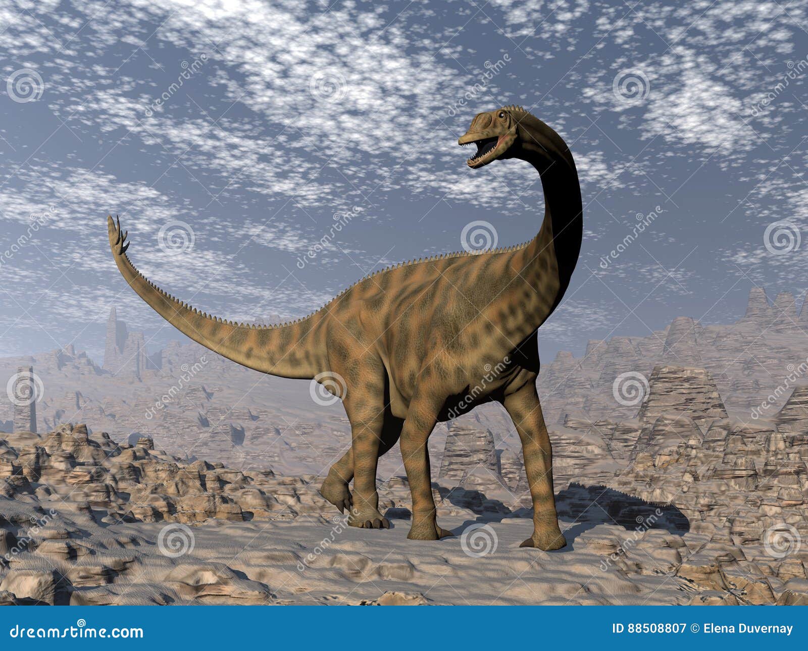 Spinophorosaurus Dinosaur River Royalty-Free Stock Photography ...