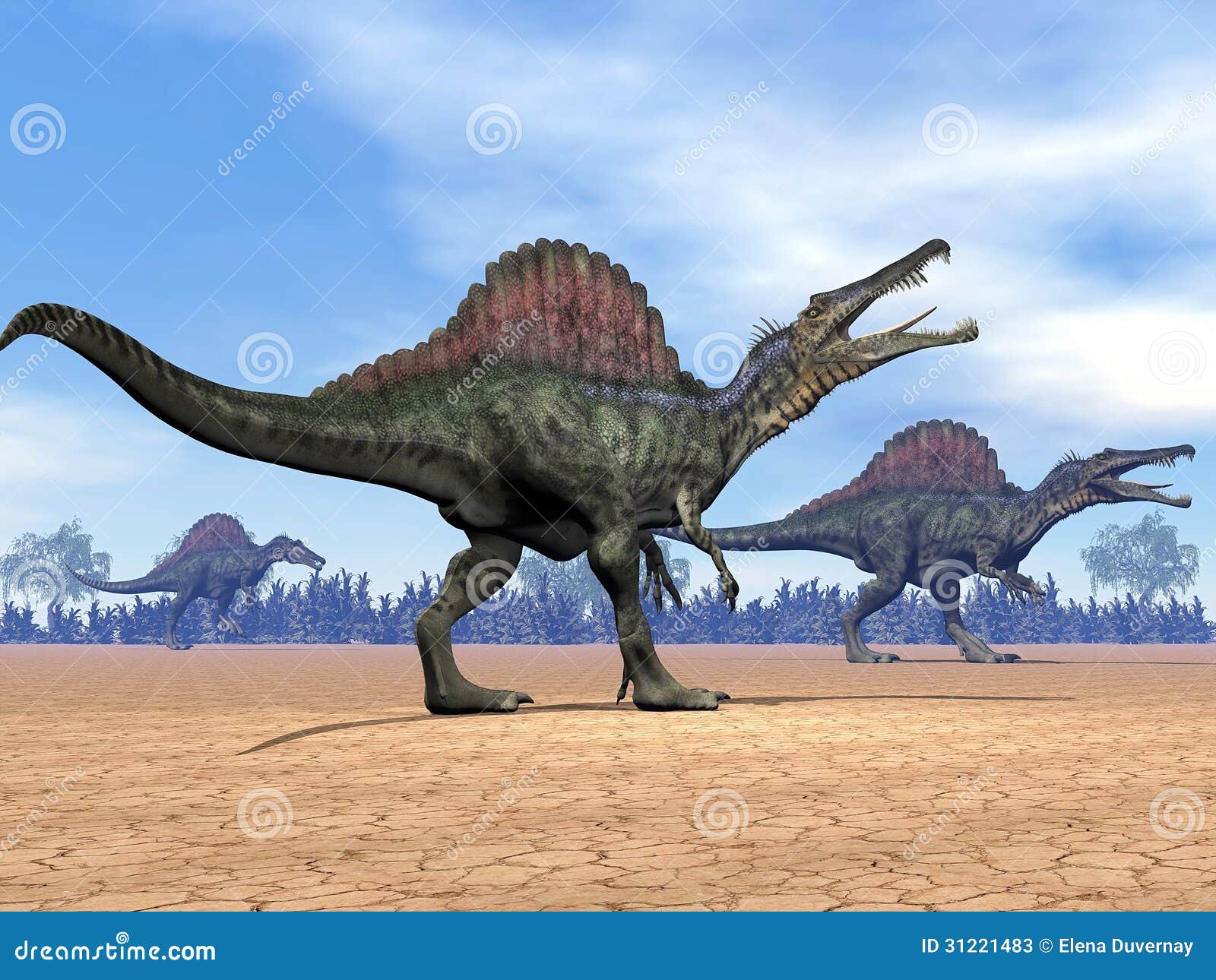 Spinosaurus Standing Up In White Background Royalty-Free Illustration ...