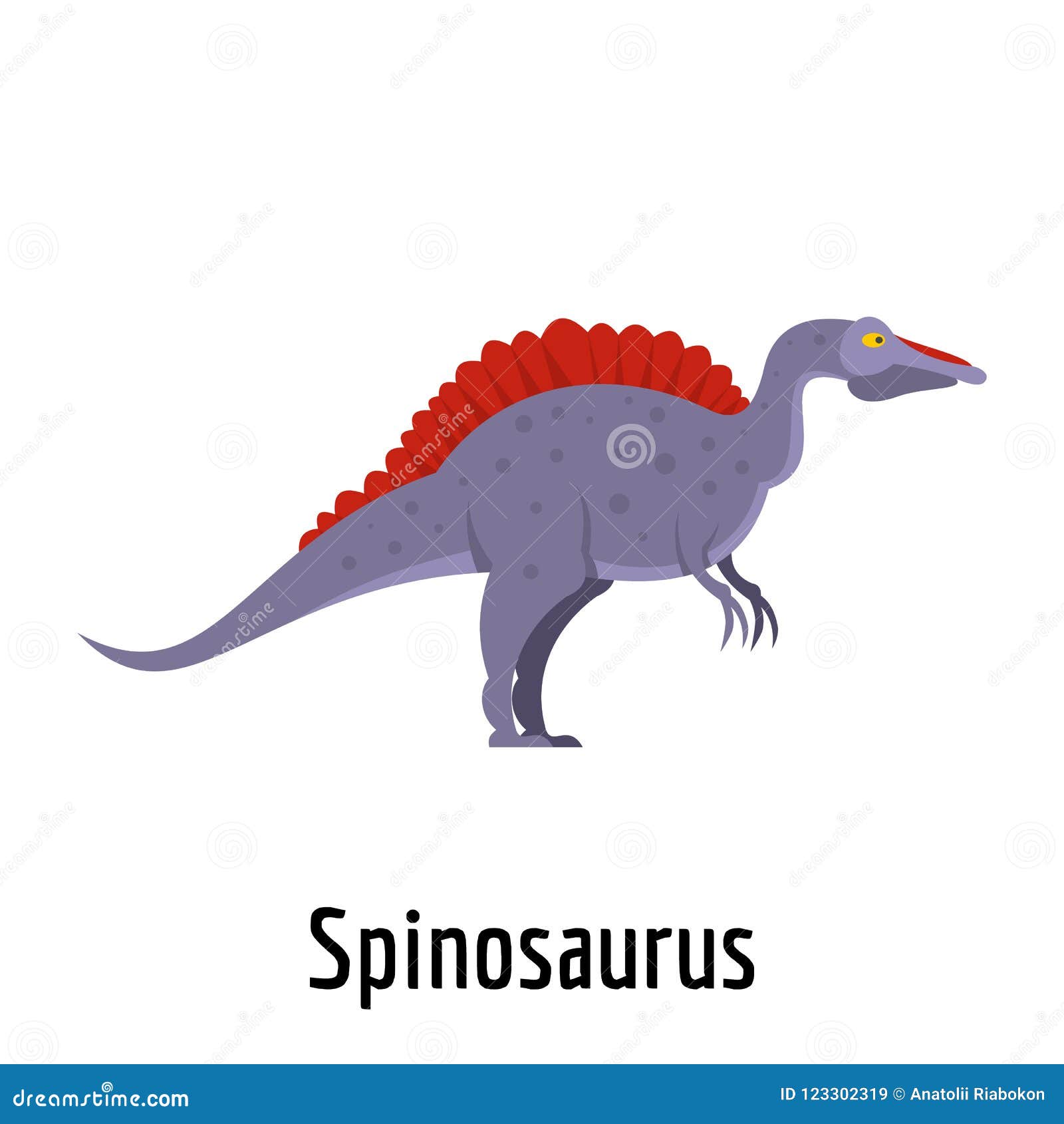 Spinosaurus Icon, Flat Style. Stock Illustration - Illustration of gigantic, jurassic: 123302319